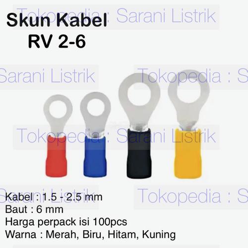 Jual Terminal Skun Kabel Ring O RV 2-6 RV2-6 - 100pcs - Biru - Jakarta ...