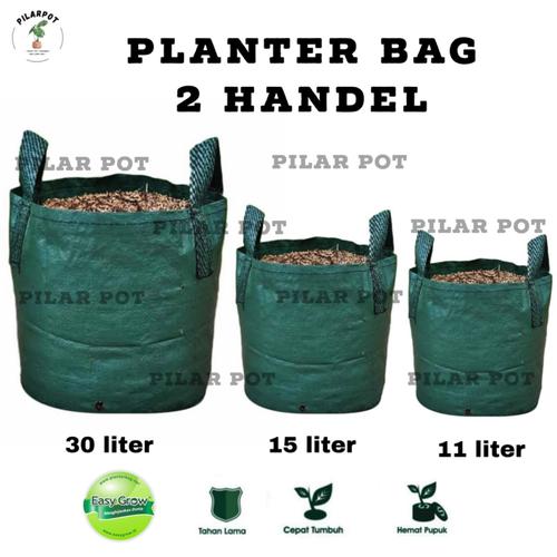 Promo Planter Bag Easy Grow 11 Liter 2 Handle Untuk Pot Tanaman - 11 ...