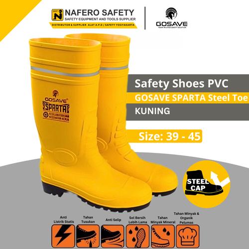 Jual Sepatu Boot Rubber Safety GOSAVE SPARTA Karet Ujung BESI Steel Toe ...