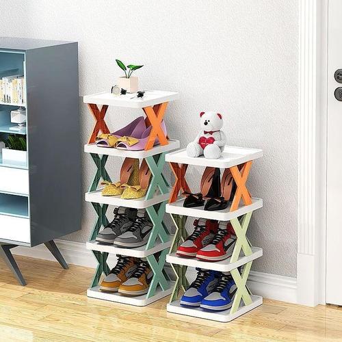 Jual Rak Sepatu Plastic 4 Susun Rak Sepatu Model Silang Rak Serbaguna ...