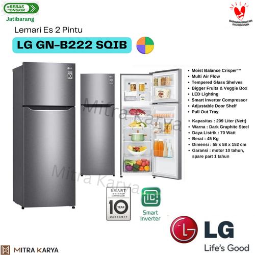 Jual Lemari Es 2 Pintu LG GN-B222 SQIB / Kulkas 2 Pintu Smart Inverter ...