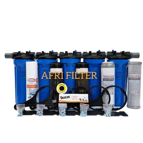 Jual Paket Filter Air 5 Tahap Sumur Bor/Air Pam (Blue 10" Drat 3/4 ...