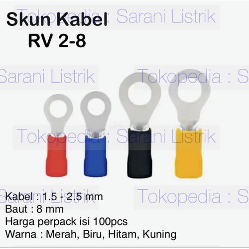 Jual Terminal Skun Kabel Ring O RV 2-8 RV2-8 - 100pcs - Merah - Jakarta ...