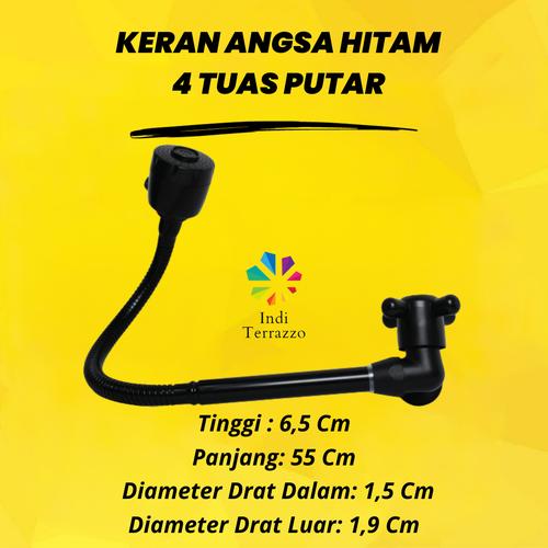 Jual INDI TERRAZZO KRAN ANGSA KRAN AIR WASTAFEL TIPE HITAM 4 TUAS PUTAR ...