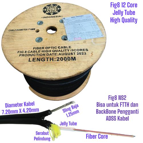 Promo kabel fig8 6 core NS2 high Quality 2km / dropcore fig 8 fiber optik - 12CORE FIG8 2KM ...