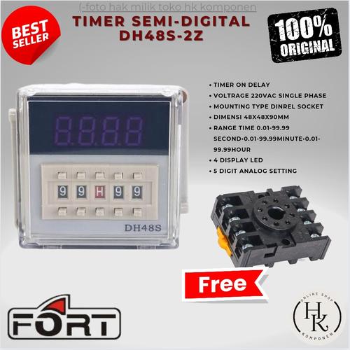 Jual Timer digital DH48S-2Z /TIMER 48x48 socket 8pin 220VAC Fort ...
