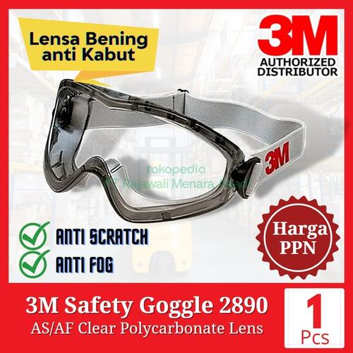 Jual 3M Safety Goggle 2890 AS/AF Kacamata Clear Polycarbonate Lens - 1 ...