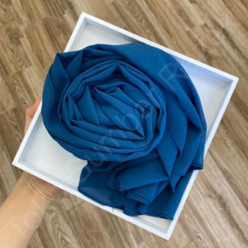 Jual Selendang Biru Tua Scarf Plain Shawl Syal Dark Blue Polos Kain ...