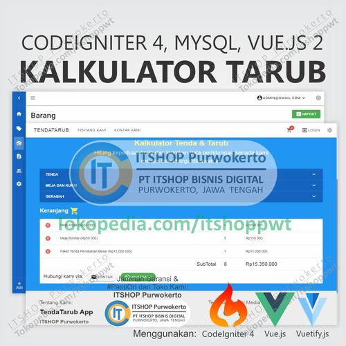 Jual Source Code Aplikasi Web Kalkulator Harga Tenda Tarub Codeigniter ...