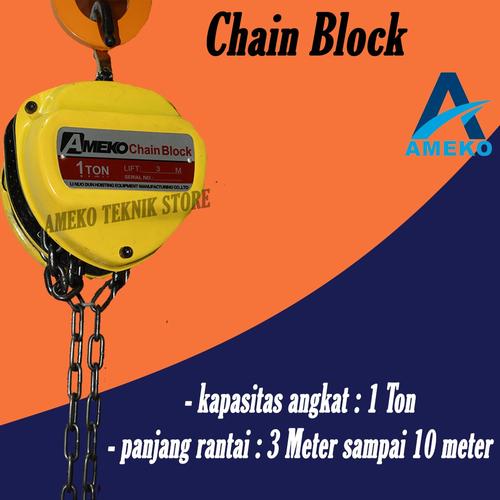Jual CHAIN BLOCK / TAKEL KEREKAN 1 TON X 3 METER - 1T X 6M - Kota ...