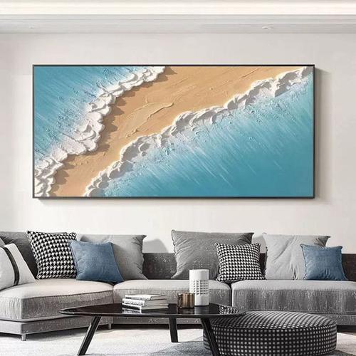 Jual lukisan hiasan dinding pasir pantai minimalis tekstur - 150×80 ...