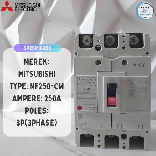 Jual NO FUSE BREAKER NFB MCCB 3P MITSUBISHI NF250-CW 250A - Kota ...
