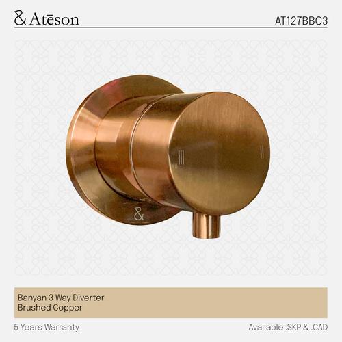 Promo ATESON AT127BBC3 Keran Shower Basin Tanam Diverter 3 Arah Bulat ...