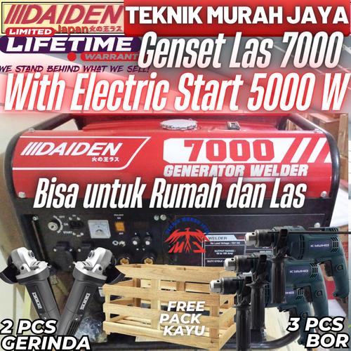 Jual DAIDEN 7000 Genset Las Generator Welder 7000 Bensin ORIGINAL 5000 ...