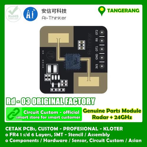 Jual Ai Thinker Modul UART RD03 RD-03 Sensor Radar 24G Onboard Antenna ...