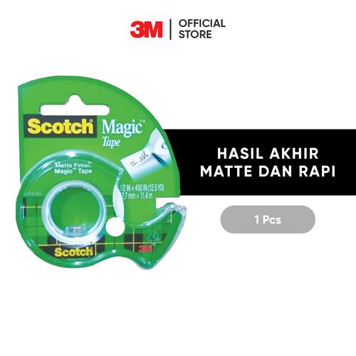 Promo 3M Scotch Magic Tape (CAT 104), Hasil akhir matte & rapi, 1/2 IN x 450 IN (12.5 YD) 12.7mm ...