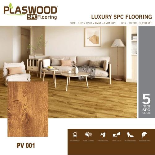 Jual Lantai SPC Flooring Plaswood 5mm Motif Kayu m2 - SPC Click System - PV 001 - Kab. Tangerang ...