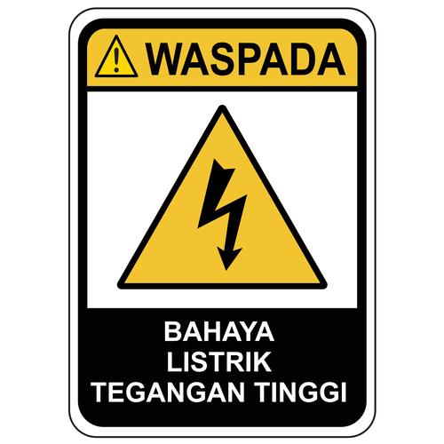Jual Stiker Waspada Bahaya Listrik Tegangan Tinggi /Rambu K3 Bahaya ...