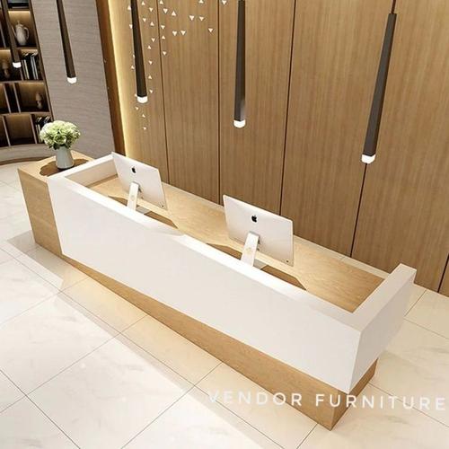 Jual Receptionist Cashier Table Meja Pelayanan Interior Minimalis HPL ...