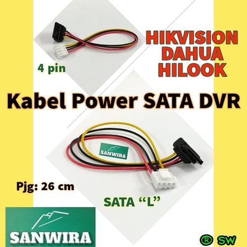 Jual Kabel Power SATA DVR NVR Hikvision Dahua Hilook CCTV 4 pin Lurus ...