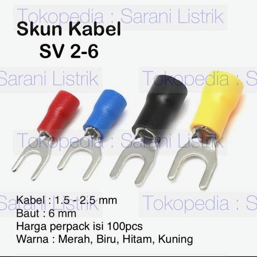 Jual Terminal Skun Kabel Fork Skun Y SV 2-6 SV2-6 - 100pcs - Hitam - Jakarta Pusat - Sarani ...