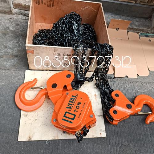 Jual Vital Chain Block 10 Ton x 10 meter Katrol manual alat angkut ...
