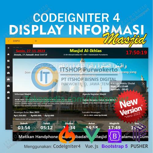Jual Source Code Aplikasi Web Display Informasi Masjid Codeigniter 4 - Kab. Banyumas - ITSHOP ...