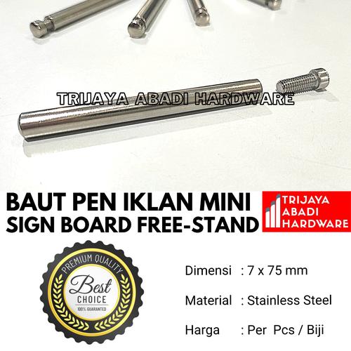 Jual Bait Pen Iklan Mini 7 x 75 mm Sign Board Kaca / Akrilik Meja Stand ...