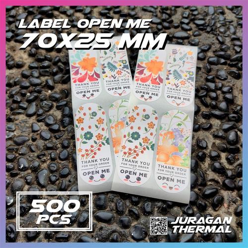 Jual Sticker OPEN ME Thank You Stiker Terima Kasih / Label Makanan 100 ...