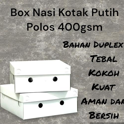 Jual Kotak Dus Nasi Box Putih Polos 400gsm ukuran 20x20 & 18x18 ...