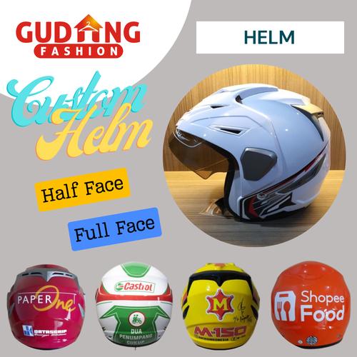 Jual Helm Custom Bebas Warna Gambar Standad SNI Full Face dan Half Face ...