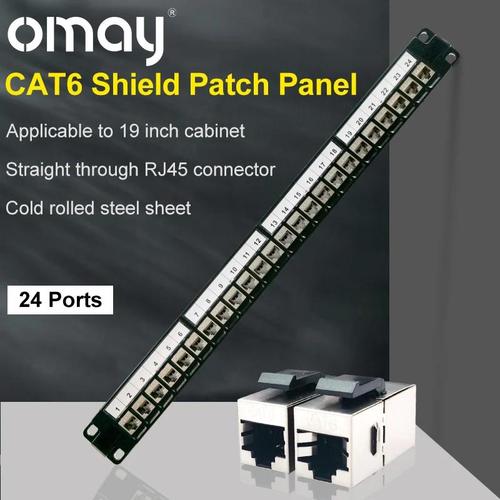 Jual OMAY 24 Port 1U CAT6 RJ45 Terlindung Melalui Coupler Panel Patch ...