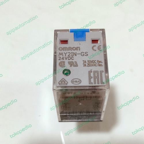 Jual Omron Relay, plug-in 8-pin DPDT, 7 A, lockable push test button 24 ...