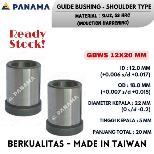 Jual Guide Bushing 12x20 Guide Bush GBWS 12 X 20 mm Made in Taiwan ...