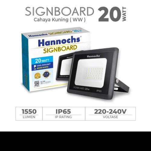 Jual lampu sorot led flood light signboard 20w hannochs cahaya kuning ...