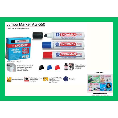 Promo Snowman Jumbo Marker AG - 550 Spidol Jumbo Permanen Snowman / PCS ...