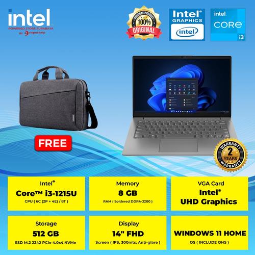 Jual LENOVO V14 GEN 3 IAP JMID GREY INTEL CORE i3-1215U 8GB 512SSD W11+OHS - NON BUNDLE, TETAP ...
