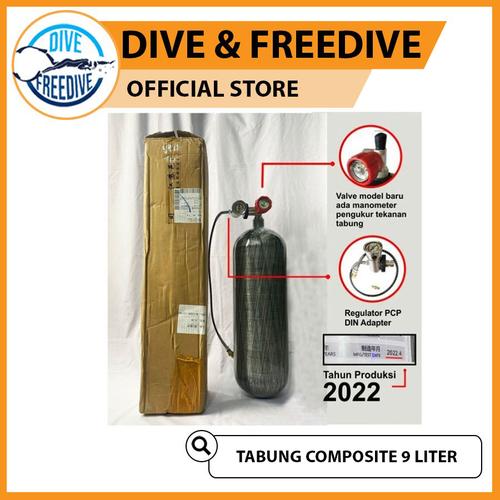 Jual Scuba Tank Tabung Composite Carbon 9Liter PCP Breathing Apparatus ...