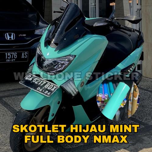 Jual stiker motor full body nmax warna hijau mint glossy hijau pastel ...