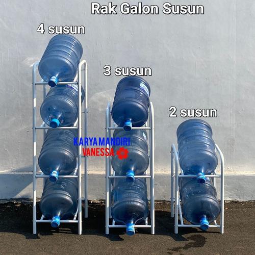 Jual Rak Galon Susun Tingkat Besi Anti Karat Dan Kokoh - Putih, Rak ...