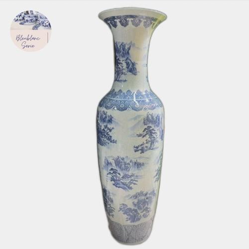 Jual Vas Keramik Biru Putih Pemandangan Crackle Texture - Jakarta ...