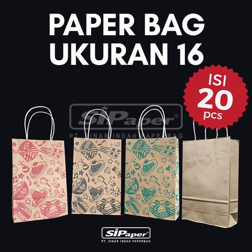 Jual Paperbag SIPaper 16 x 7 x 25 cm (20 Pcs) Tas Hampers, Berkat ...