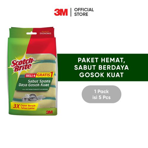 Promo 3M Scotch-Brite Sabut Spons Cuci Piring Kuat Beli 4 Gratis 1 ID ...