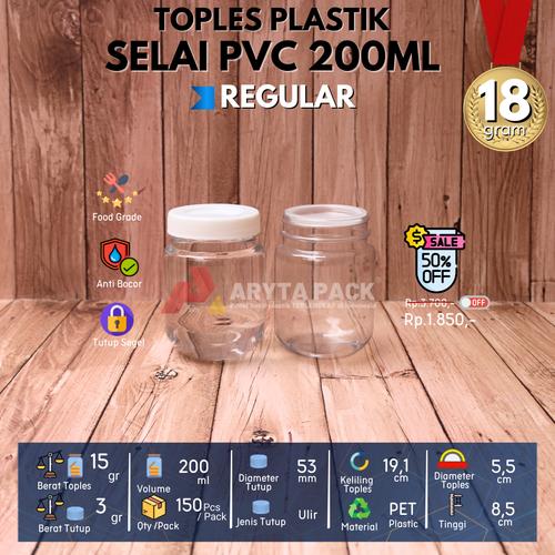 Jual Toples plastik PVC 200ml selai bulat cookies sambal cap ulir - WIB ...
