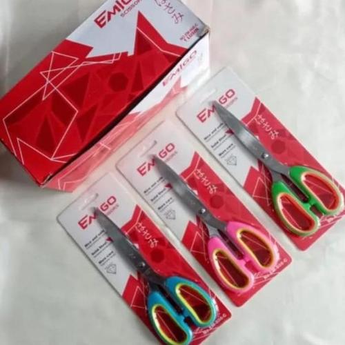 Jual Gunting Ukuran Sedang Gagang Karet / Gunting Emigo Ukuran Tanggung ...