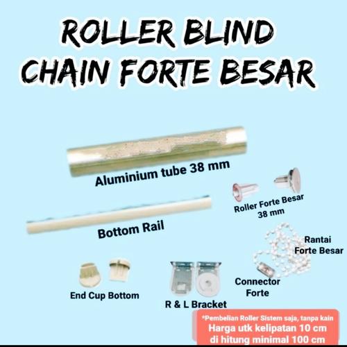 Jual Komponen Roller Blind Set Tanpa Kain Type Chain Forte Rantai Besar ...