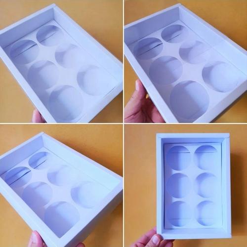 Jual Box Kotak Putih Polos Dus Packaging Cup Cake Sekat 6 Laminasi Doff ...