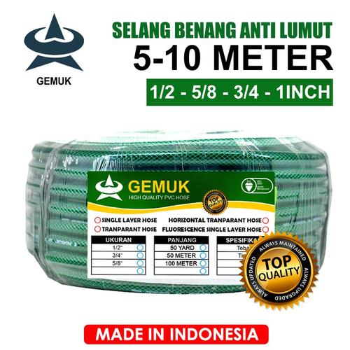 Jual Selang Air 1 Rol 10 Meter 1/2 5/8 3/4 1 Inch Hijau Anti Lumut Tebal - 10 meter, 3/4 inch ...