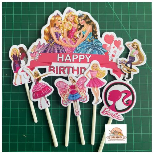 Jual Tusuk Character Barbie cake topper Hbd paper - Jakarta Barat ...