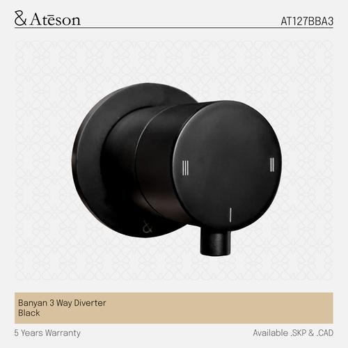 Promo ATESON AT127BBA3 Keran Shower Basin Tanam Diverter 3 Arah Bulat ...